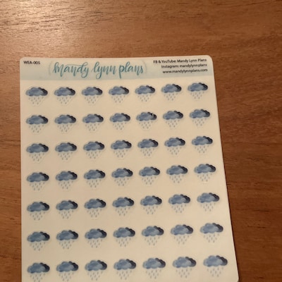 Rainy, Raining, Summer, Spring, Fall, Winter Weather Stickers Removable ...