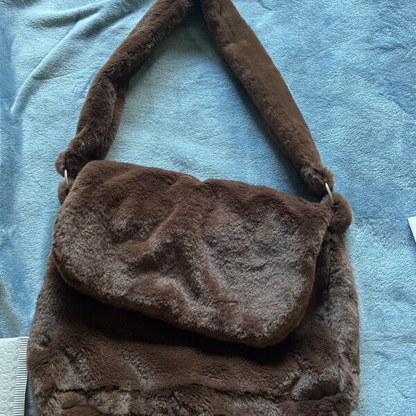 Large Fluffy Cheetah Print Bag - Cheetah Animal Print Fuzzy Purse - Y2k ...