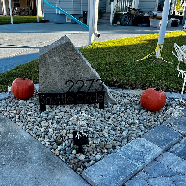 Modern House Number Yard Sign | Metal House Numbers With Street Name ...