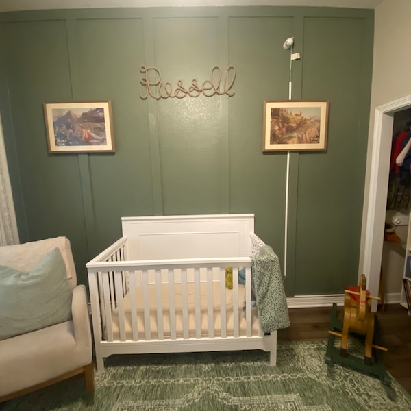 Large Wall Name Sign for Nursery, Rope Name Personalized Wall Decor ...