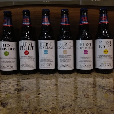 Year of Firsts Wine Labels Wedding Milestone Wine Labels Engagement ...