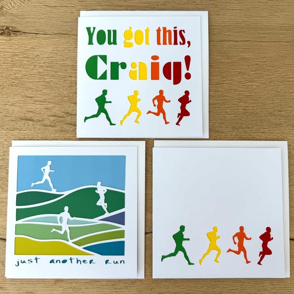 Running Card, Marathon Card, Card for a Runner - Paper Cut - Handmade ...