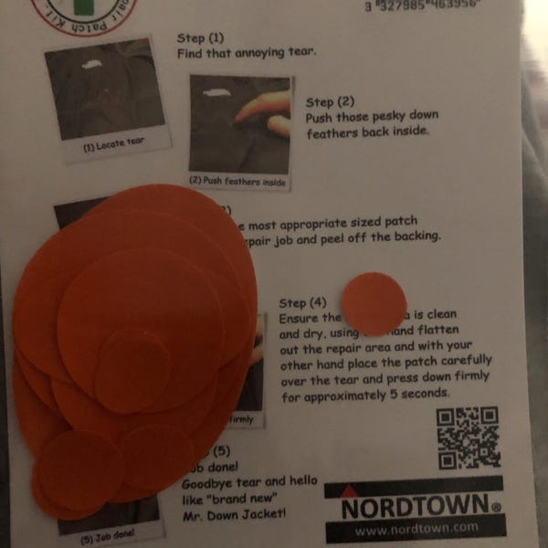 Puffer Jacket Repair (RED) | Self-adhesive, Pre-cut Patches, Soft ...