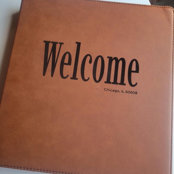 Airbnb Welcome Binder, 3-ring Leather Binder, Custom Engraved Binder ...