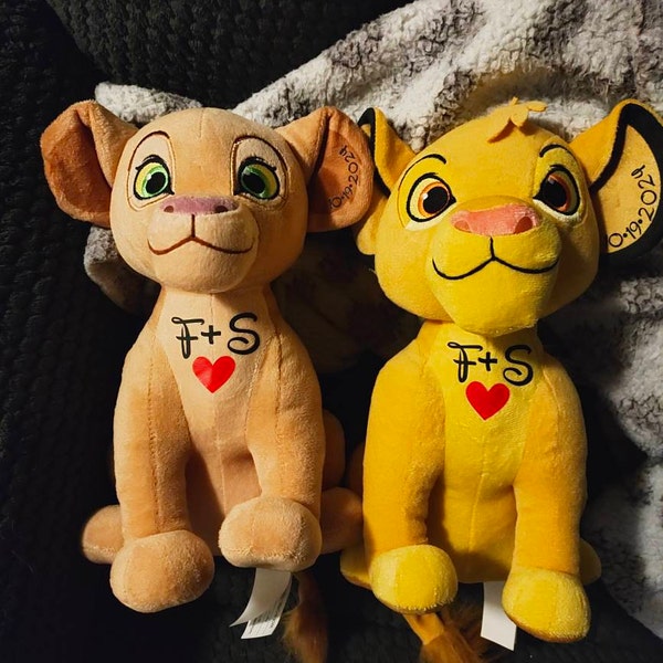 Personalized Disney Simba Plush, Birthday Gift, Birth Announcement ...