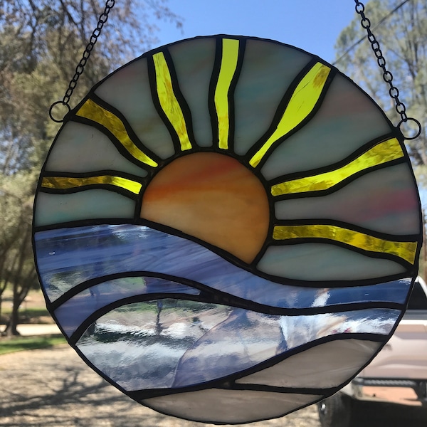 Sun & Water Stained Glass Pattern Circle and Rectangle PDF,PNG Digital ...