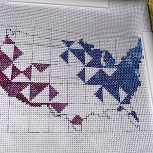 Scotland Map Cross Stitch Pattern With Misty Forest Design Modern ...