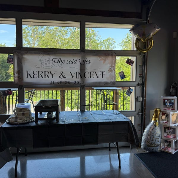 Engagement Banner, She Said Yes Banner, Engagement Decor, Indoor Banner ...