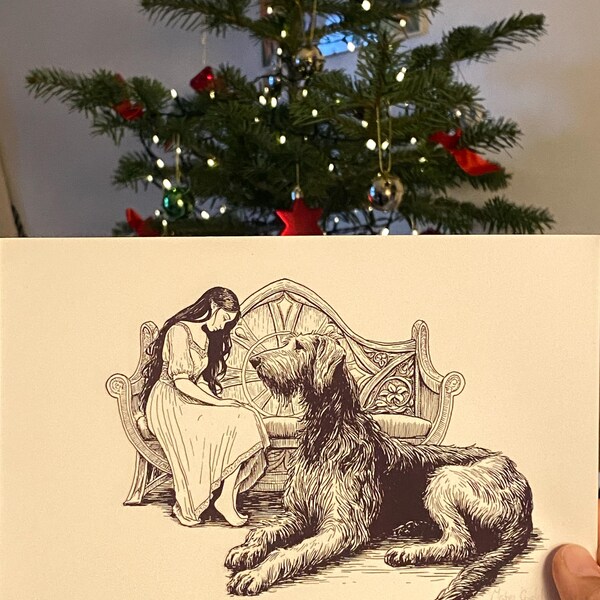 Lúthien and Huan – Signed Art Print - Tolkien Art, Illustration Fantasy ...