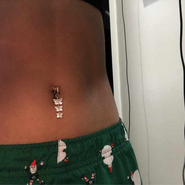 Fake Belly Piercing Snake, No Piercing Belly Ring, Butterfly Belly Ring ...