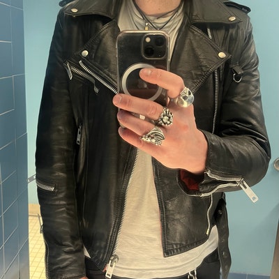 Very Rare Vintage 90s TARI Retro Style Distressed Leather Motorcycle ...