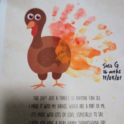 Turkey Handprint Art / Thanksgiving Fall Autumn Poem / Hands - Etsy