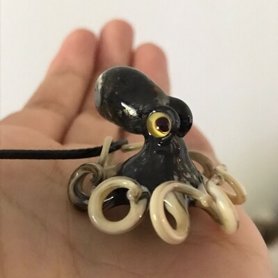 Small Glass Octopus Glass Figurine Miniature Octopus Little Glass ...