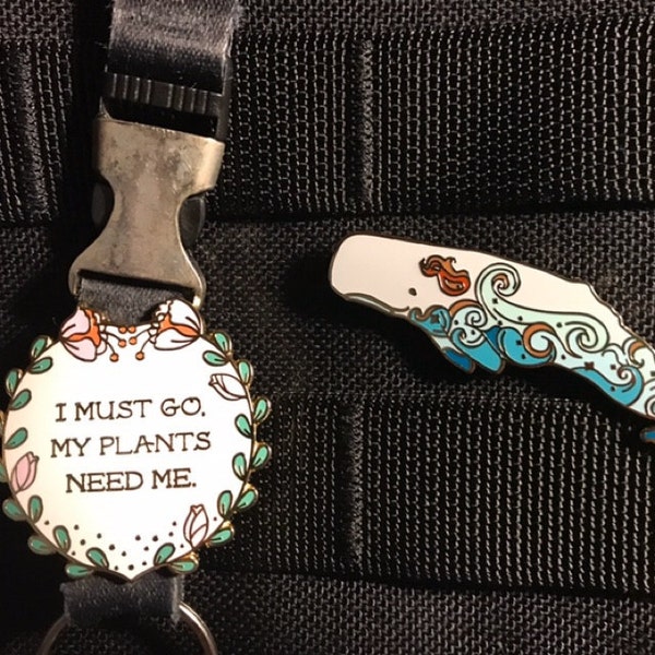 Waves Sperm Whale Enamel Pin - Etsy