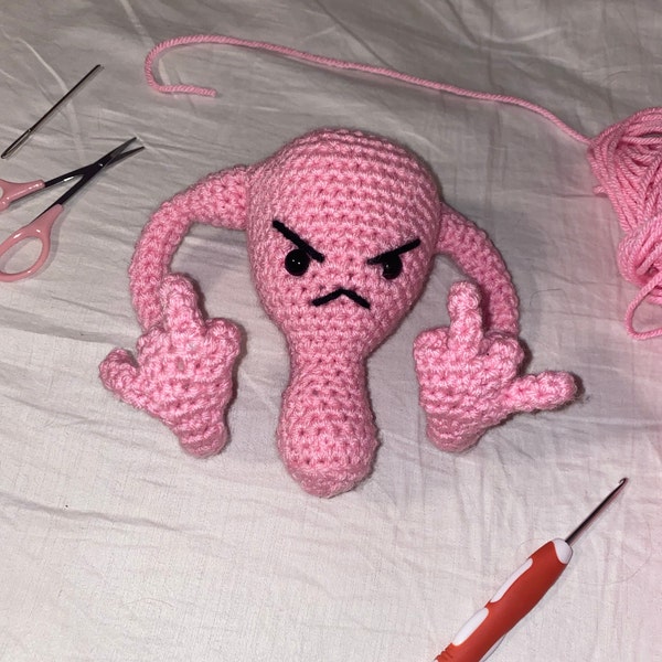 PDF Pattern Download, Crochet Fuck You-terus, Angry Uterus, Uterus ...