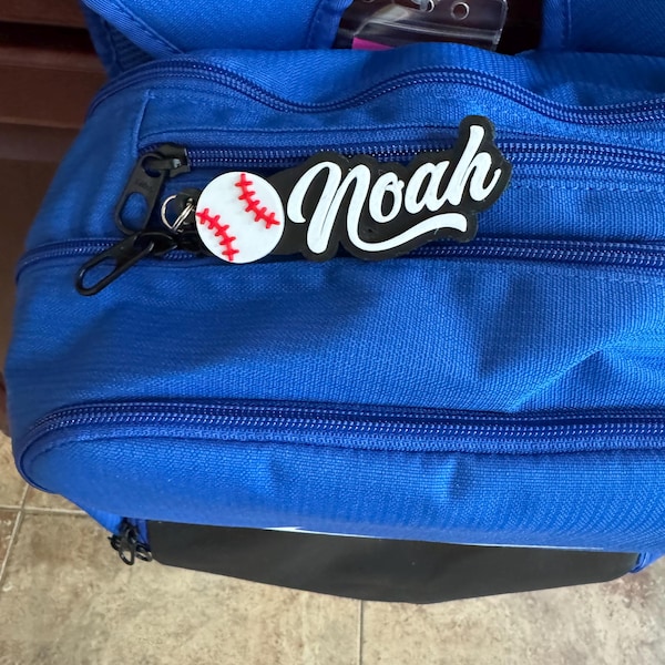 Personalized Baseball Bag Tag Keychain-baseball Backpack Tag-baseball ...