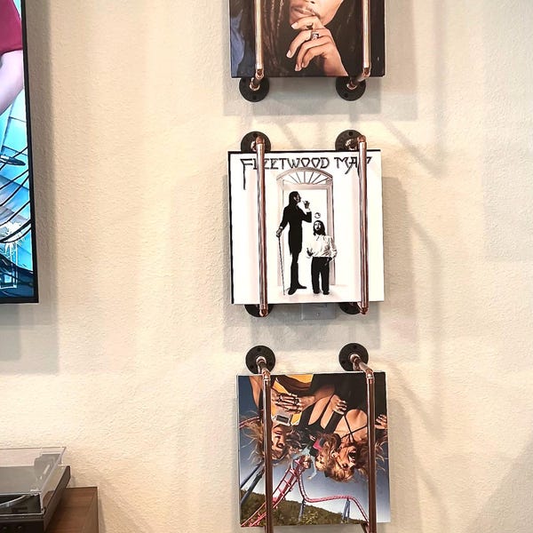 Vinyl Record Display Wall Mounted - Handmade With Copper Pipe | Gift ...