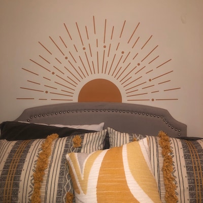 Bohemian Sun Boho Wall Decal Bohemian Abstract Wall Art Boho Wall Decor ...