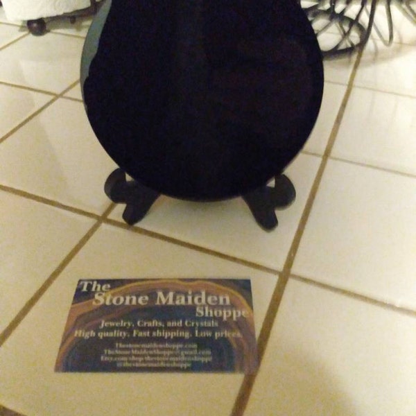 Black Obsidian Mirror Reflective Scrying Disc With Stand Beautiful ...