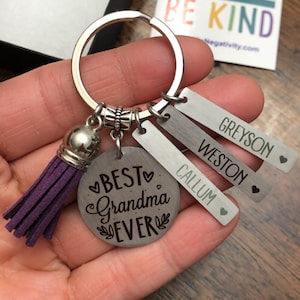 Grandma Gift Keychain Key Chain BEST GRANDMA EVER 1 Grandma Grandma ...