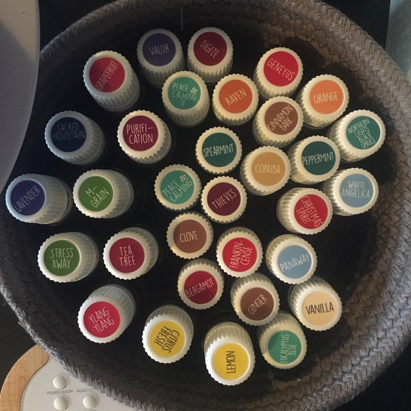 Essential Oil Cap Stickers - Single Oils, Young Living Blends/specialty ...