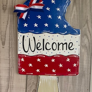 AMERICANA Welcome POPSICLE SIGN Wall Art Door Hanger Plaque Pool ...