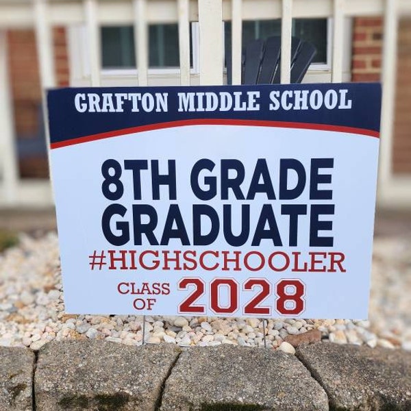8th Grade Graduation Yard Sign Wire Stake Incl., Senior 2024, DIY File ...
