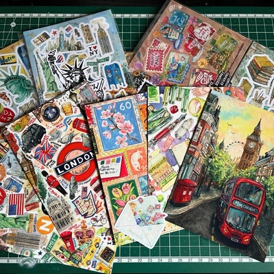 Mini Vintage Style Airmail Sticker Labels 2 Sheet Sticker Set ...