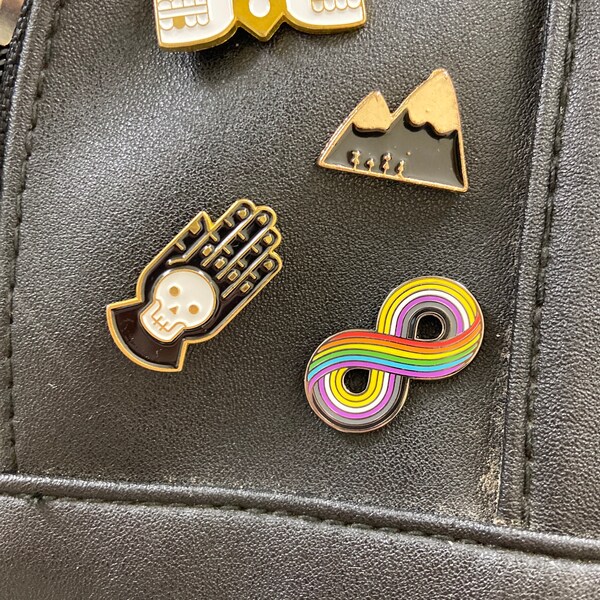 Infinitely Non-binary Pin (variations) — Subtle Enby Pride Accessory Infinity Lesbian Trans ...