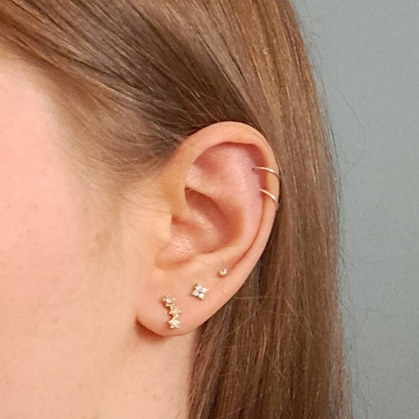 Thin Huggie Hoop Earrings in Silver Filled, 4mm to 16mm Continuous ...