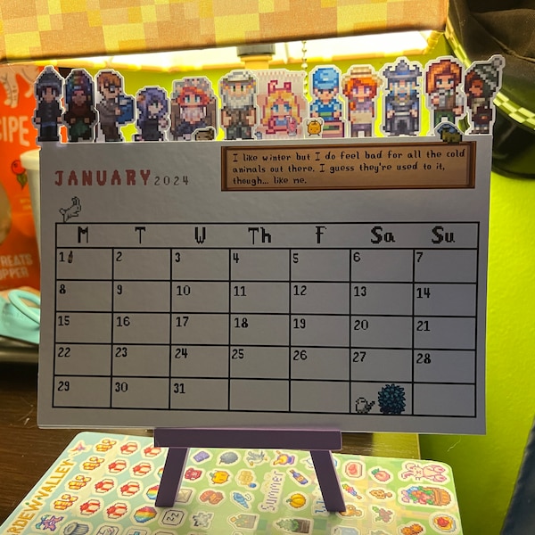 2026 Stardew Valley Calendar | Gamer Gift With Stickers & Easel - Etsy UK