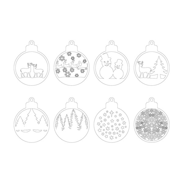 Christmas Balls Svg Laser Cutting Files, Christmas Tree Svg Craft ...