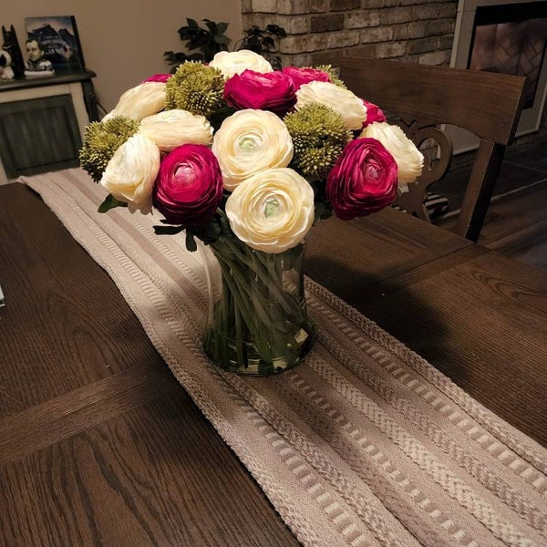 Large Premium Finest Artificial Ranunculus Arrangement, Red/ivory ...