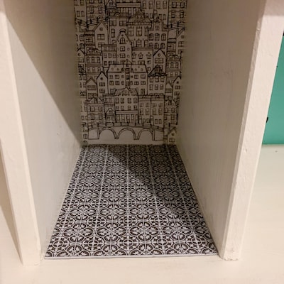 1/12 Cement Tile Effect Dollhouse Miniature Printable Download 8.5 X 11 ...