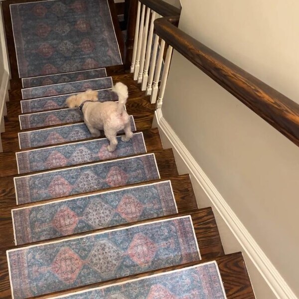 Custom Size Striped Runner Rug - Modern Design Stair Treads - Non Slip ...
