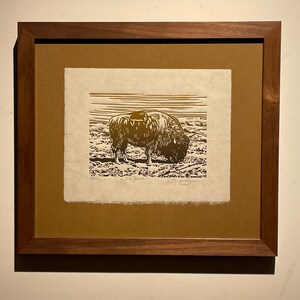 Original Hand-pressed Limited Edition Bison Linocut Print - Etsy