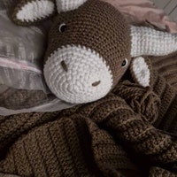 3in1 Highland Cow Folding Baby Blanket Crochet Pattern Scottish Cow ...