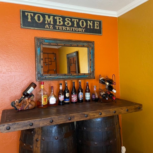 Distressed Arizona Territory Sign, Rustic Wooden Wall Decor - Etsy
