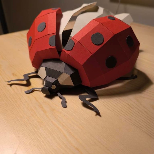 Stag Beetle Low Poly Insect Papercraft Fly Lowpoly PDF Template ...