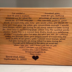 Engraved Poem Personalized Poem in Wood Handwritten - Etsy