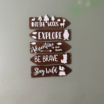 Blank Craft Kit Laser Cut Wooden MDF Direction Sign Theme Room Door ...
