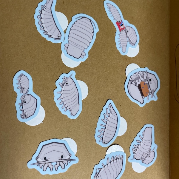 Giant Isopod Sticker Sheet Glossy Vinyl Water and Scratch Resistant ...