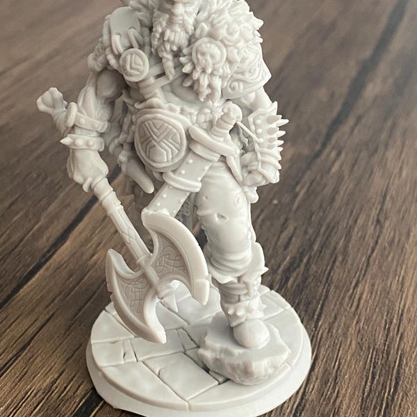 Goliath Male Barbarian / Fighter Great Axe DND, Resin 28mm Scale ...