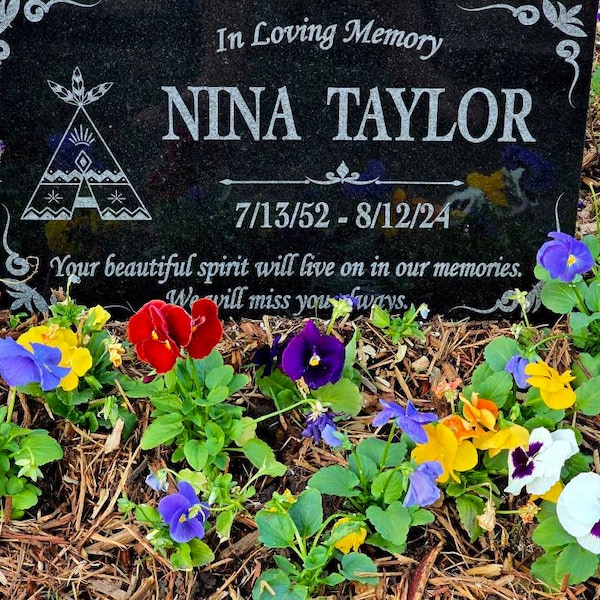Memorial Stone Gray Slate for Mom Dad, Personalized in Loving Memory ...