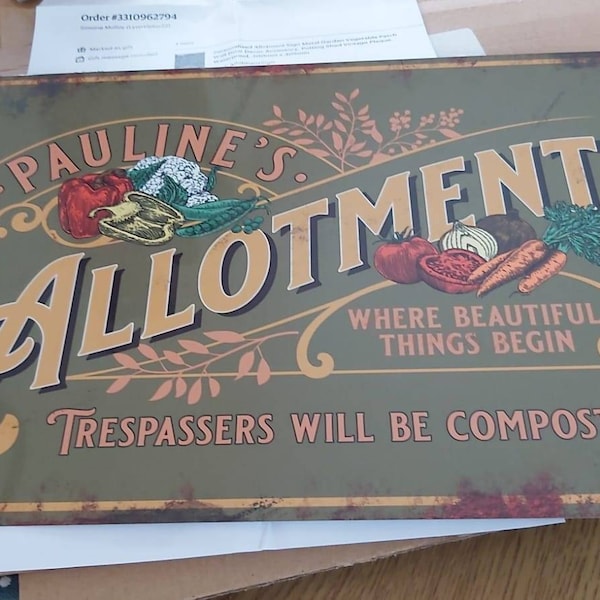 Personalised Allotment Sign Metal Garden Vegetable Patch Wall Door ...