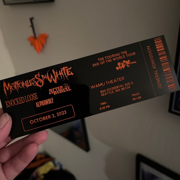 Custom Acrylic Concert Ticket Replica: Personalized Music Gift - Etsy