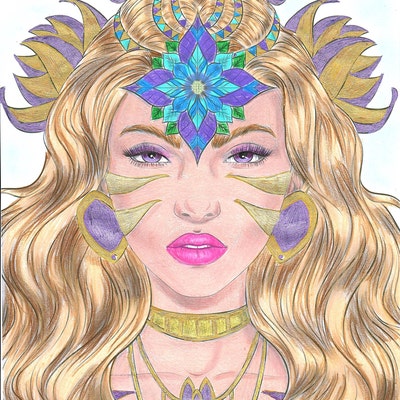 Hunter Princess Printable Digital Coloring Page - Etsy
