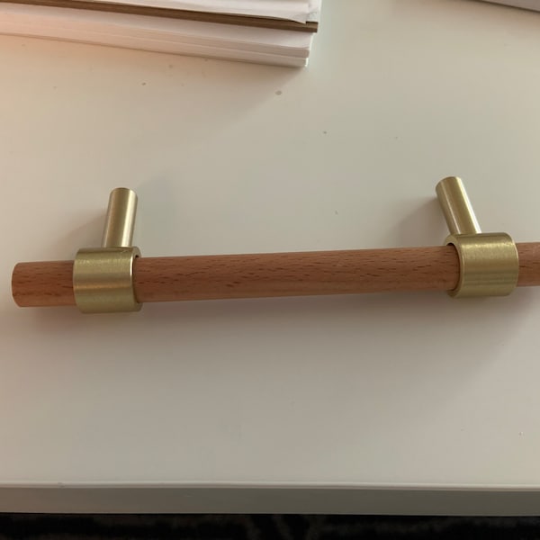 Nature Walnut Handles Pulls for Cabinet Beech Wood Bar Pulls Knobs ...
