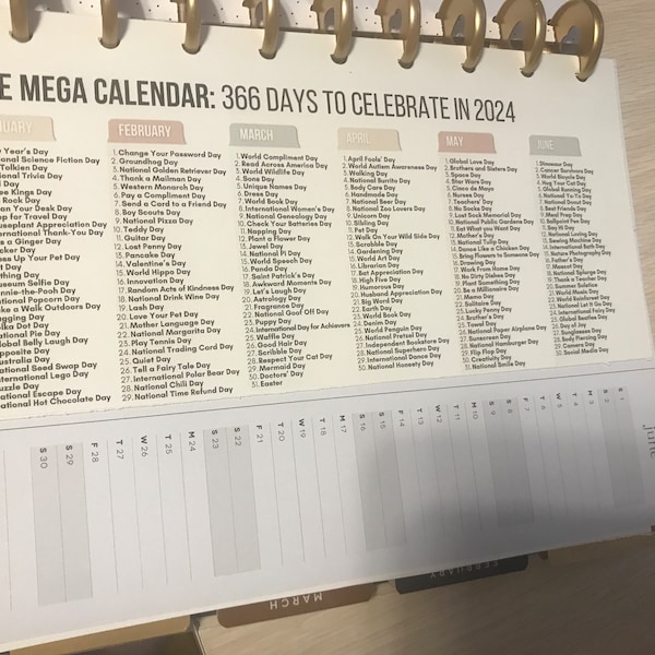 Teacher National Days Calendar Printable | 2024 and 2025 National ...