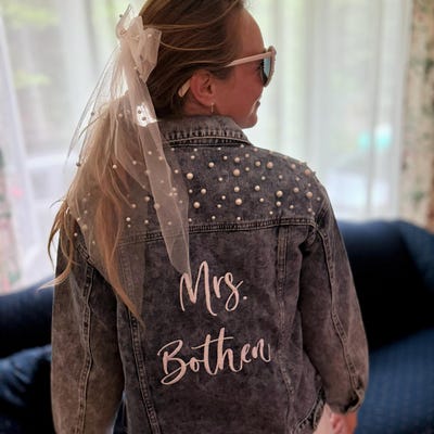 Embroidered Bride Denim Jacket, Bride Jean Jacket, Future Mrs Jacket ...